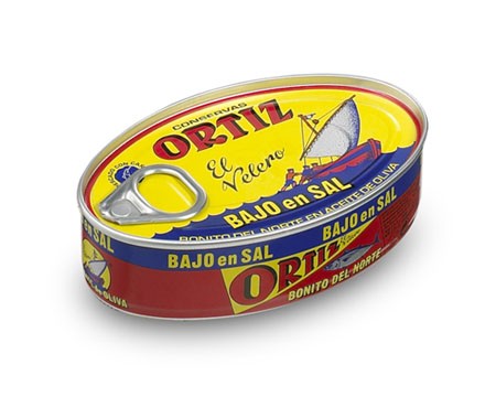 Bonito del Norte en Aceite de Oliva Bajo en Sal. Lata de 112 Grs.